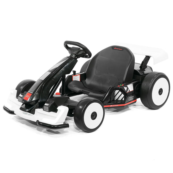 Audi Sport 24V Big Kids Drifting Ride-On Go Kart | White